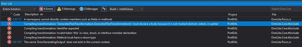 T4 Template Generate nothing and give me error - SQL Server - ServiceStack Customer Forums