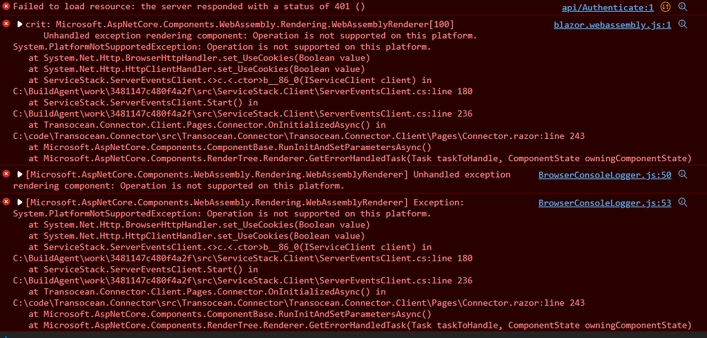 System.PlatformNotSupportedException with Server Events on Blazor WASM Project - Blazor ...