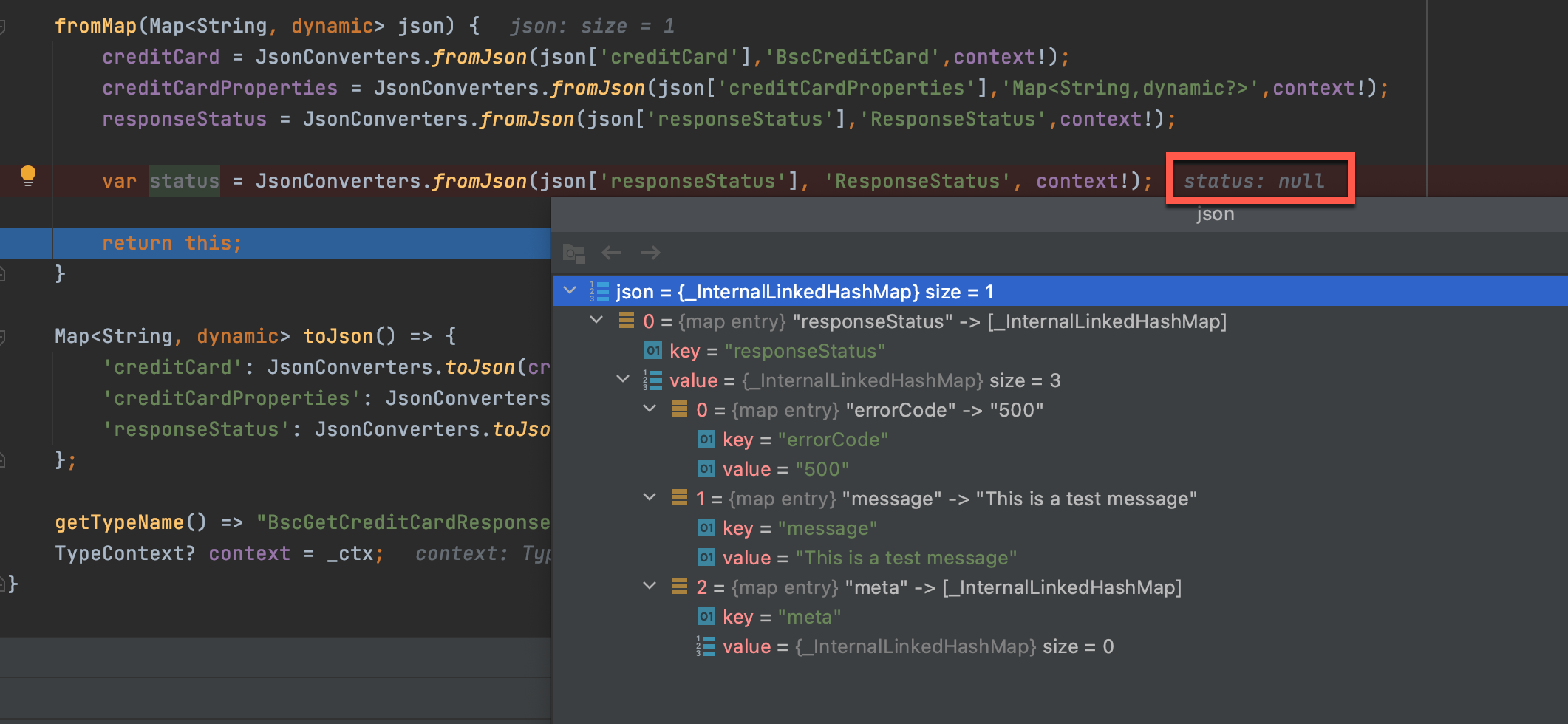 Dart Converting ResponseStatus From Json Is NULL Add ServiceStack Reference ServiceStack 